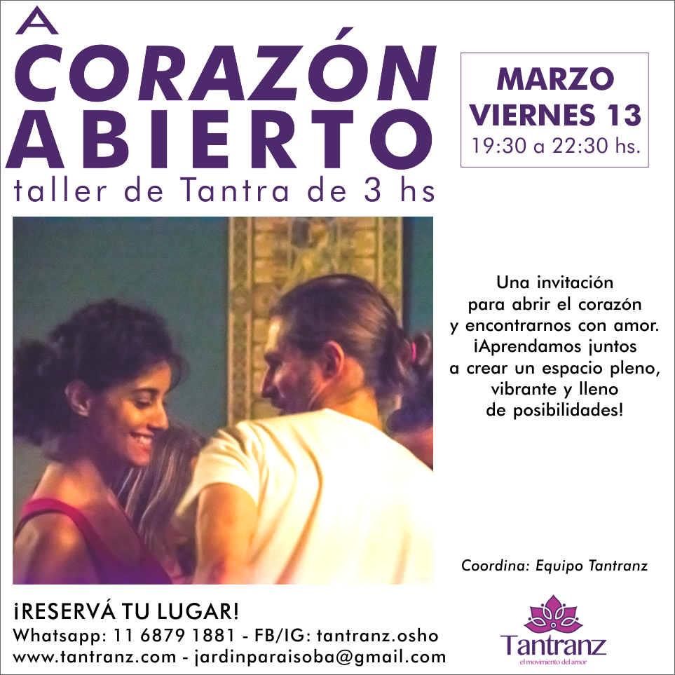 A CORAZON ABIERTO FLYER sin INV – Tantranz